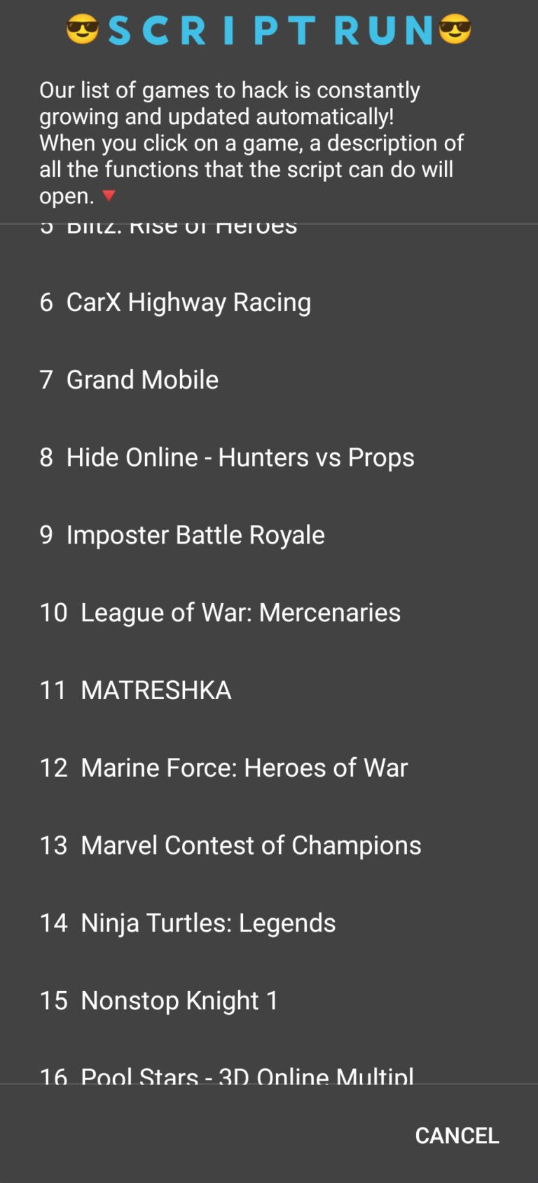 💥 Script-Run.lua for Games and GameGuardian - Scripts and services for mobile games from Script ...