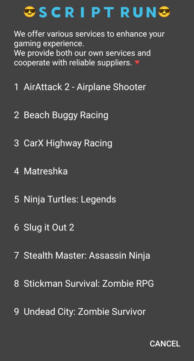 💥 Script-Run.lua for Games and GameGuardian - Scripts and services for mobile games from Script ...